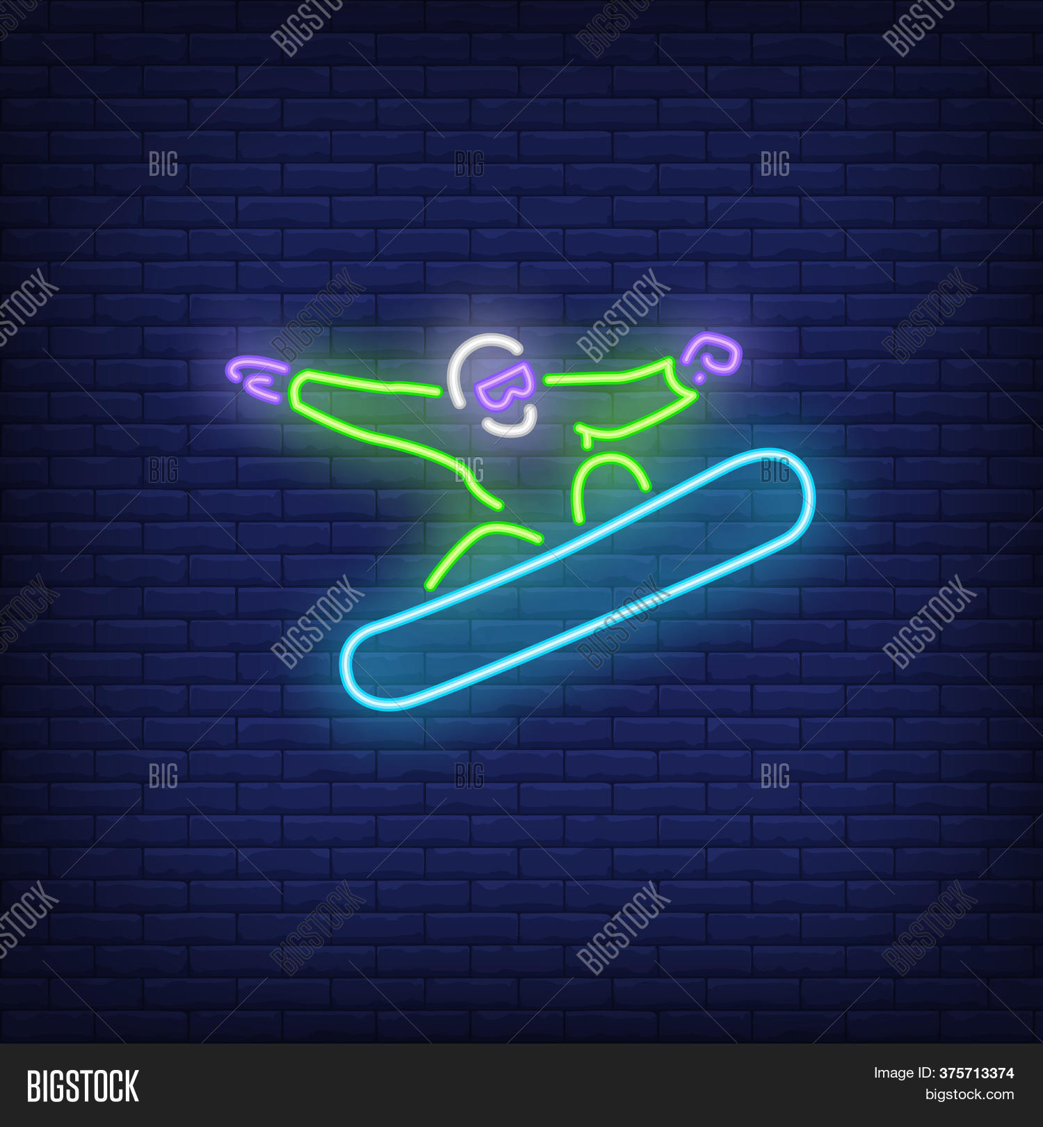 Snowboarder Neon Sign Image & Photo (Free Trial) | Bigstock