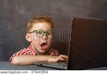 Shocked Kid Laptop. Image & Photo (Free Trial) | Bigstock