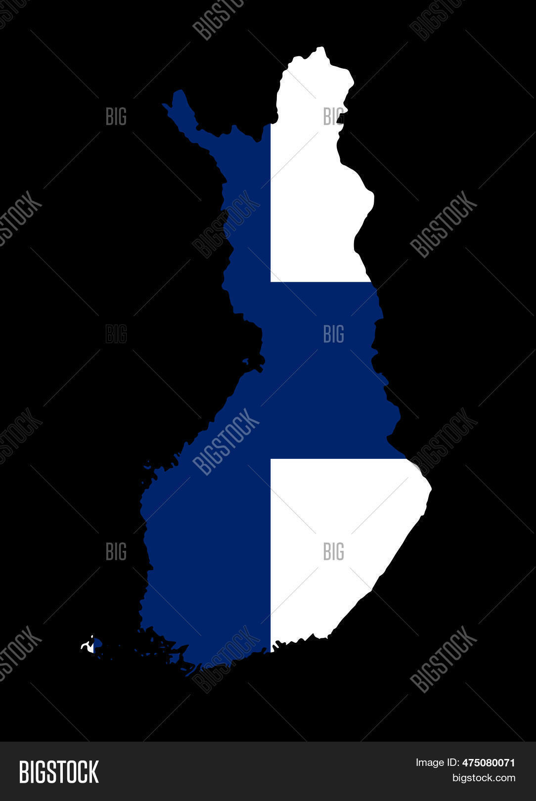 Finland Flag On Map Vector & Photo (Free Trial) | Bigstock
