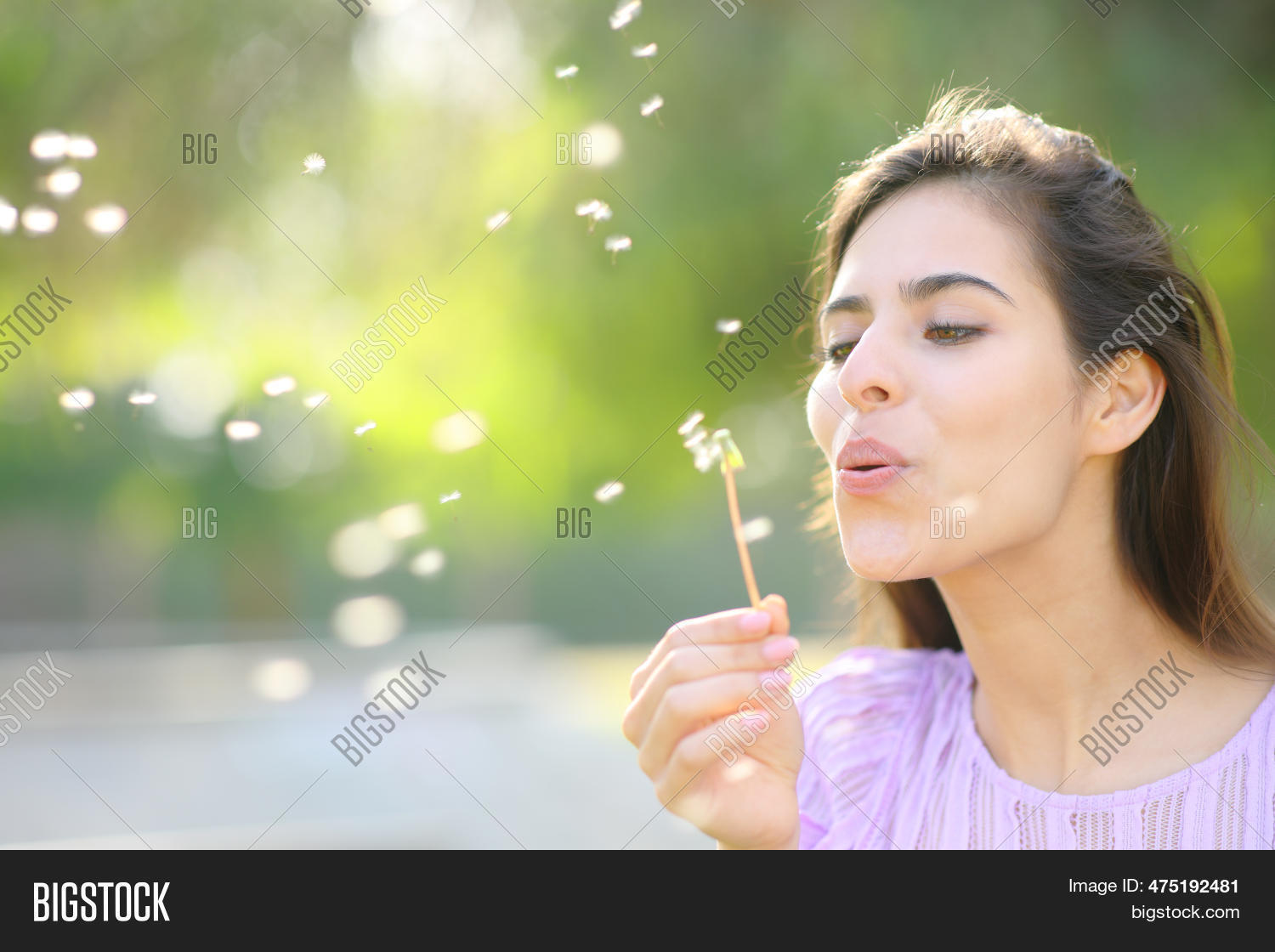 Happy Woman Blowing Image & Photo (Free Trial) | Bigstock