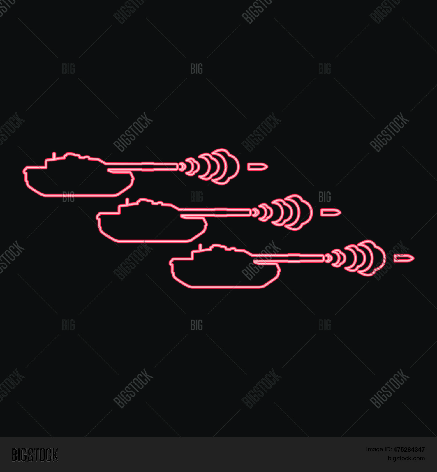 Neon Shooting Tanks Vector & Photo (Free Trial) | Bigstock