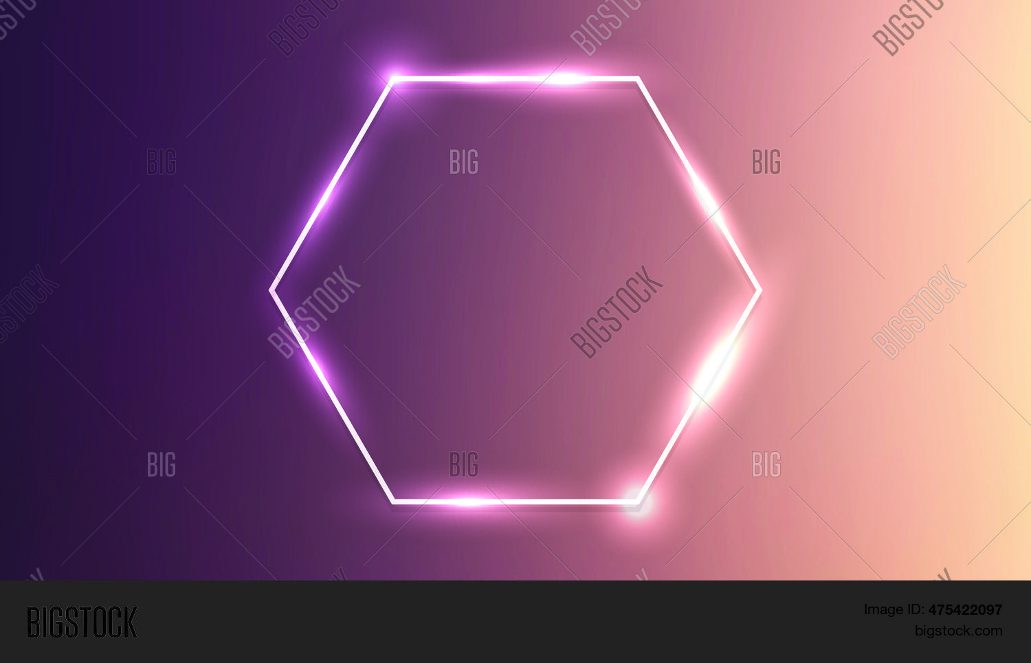 Neon Hexagon Frame Vector & Photo (Free Trial) | Bigstock