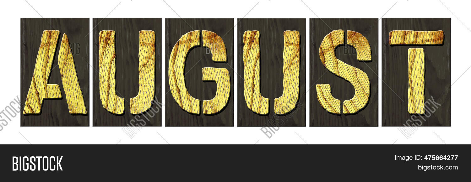August. Word Wooden Image & Photo (Free Trial) | Bigstock