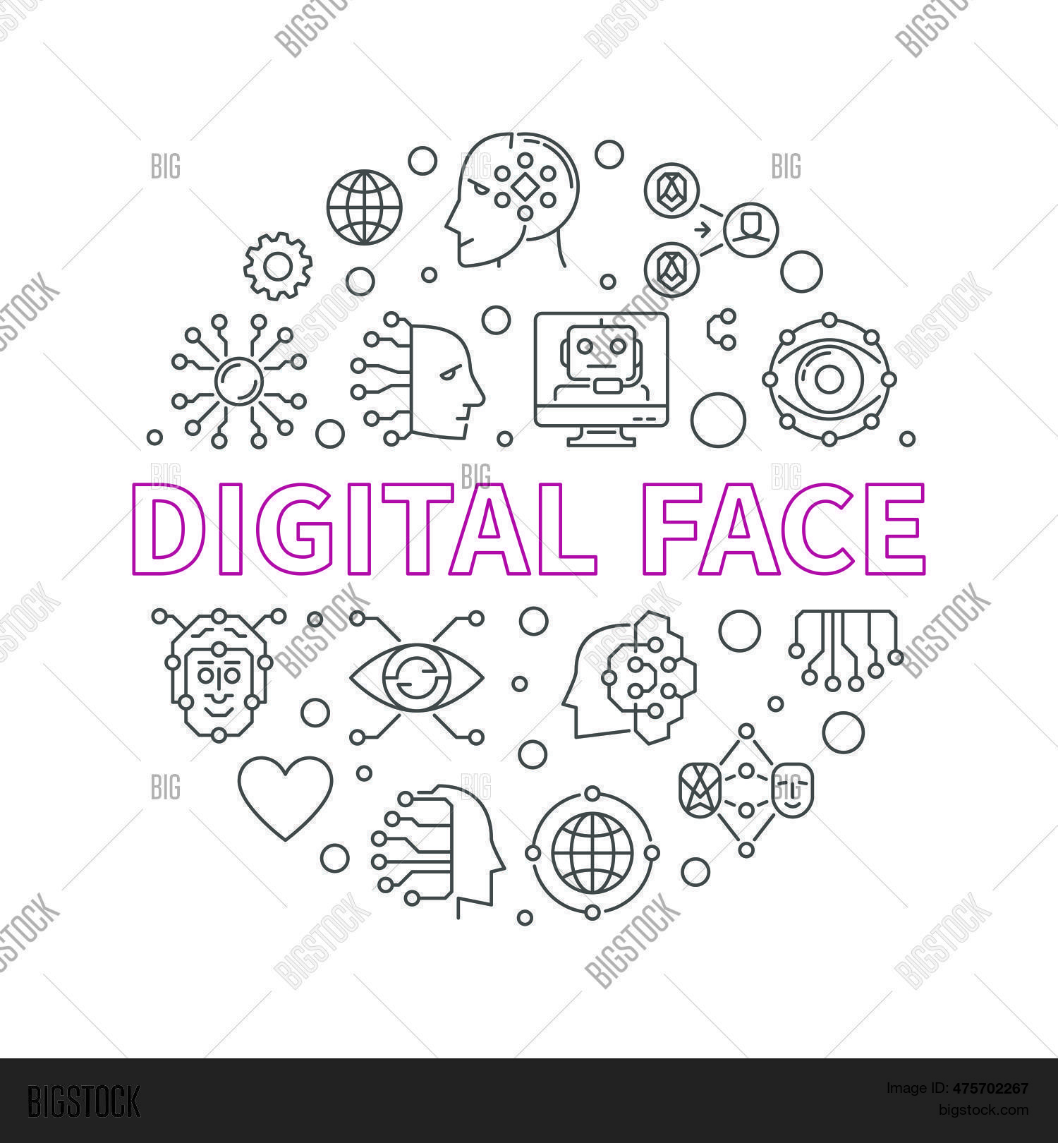 Digital Face Concept Vector & Photo (Free Trial) | Bigstock
