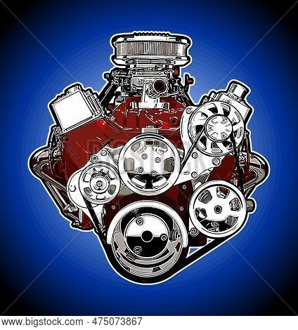 Racing Car Engine Vector & Photo (Free Trial) | Bigstock