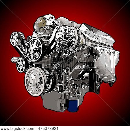 Racing Car Engine Vector & Photo (Free Trial) | Bigstock