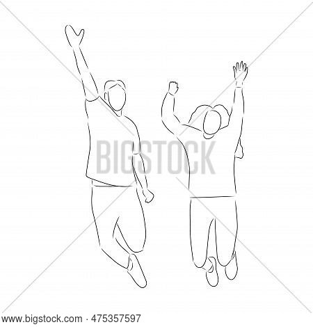 Happy Person Jumping Drawing