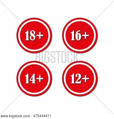 Red Age Signs. White Vector & Photo (Free Trial) | Bigstock