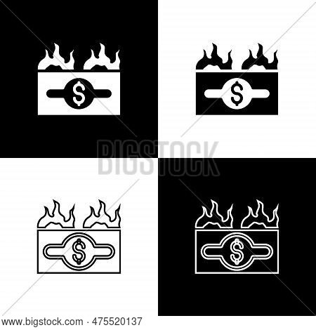 Set Burning Dollar Vector & Photo (Free Trial) | Bigstock