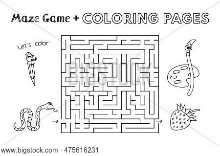 Cartoon Snake Maze Vector & Photo (Free Trial) | Bigstock