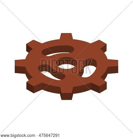 Brown Gear Cogs Icon Vector & Photo (Free Trial) | Bigstock
