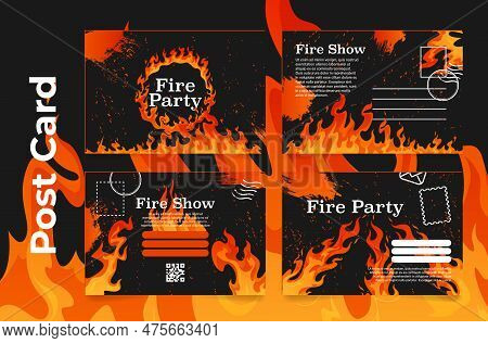 Fire Show Post Card Vector & Photo (Free Trial) | Bigstock