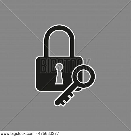 Lock Key Icon Flat Vector & Photo (Free Trial) | Bigstock