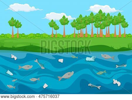 Cartoon Dead Fish In Water