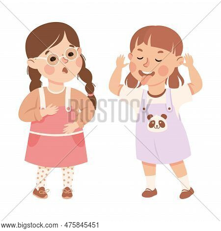 Girl Mocking Her Vector & Photo (Free Trial) | Bigstock