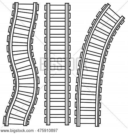 Curved Railway, Rails Vector & Photo (Free Trial) | Bigstock