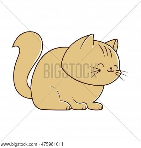 Vector Cute Brown Cat Vector & Photo (Free Trial) | Bigstock