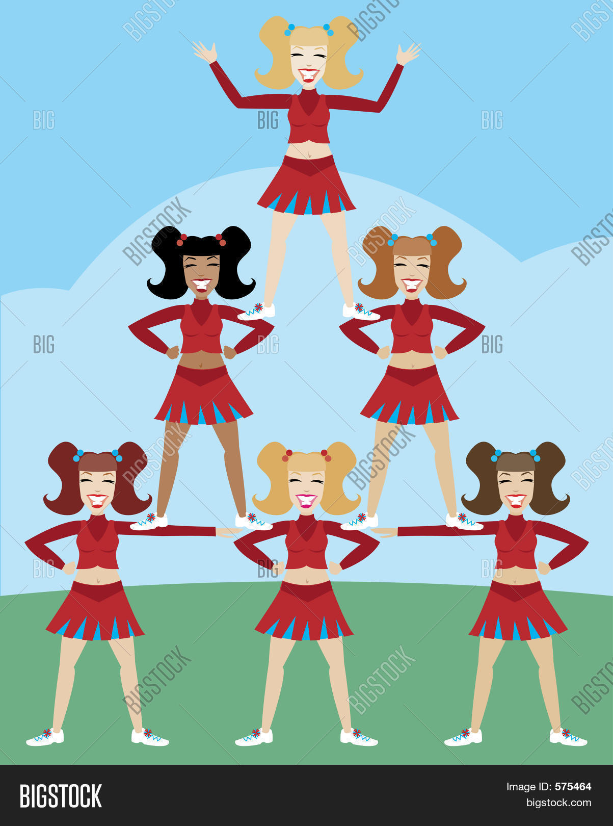 Cheerleader Pyramid Image & Photo (Free Trial) | Bigstock