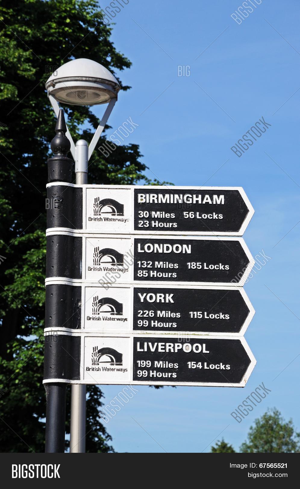 Canal Mileage Sign, Image & Photo (Free Trial) | Bigstock