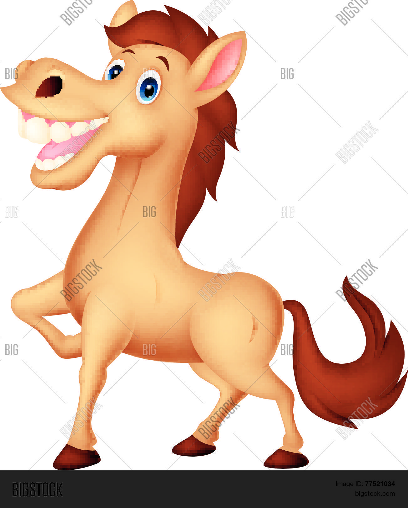 Happy Horse Cartoon Vector & Photo (Free Trial) | Bigstock