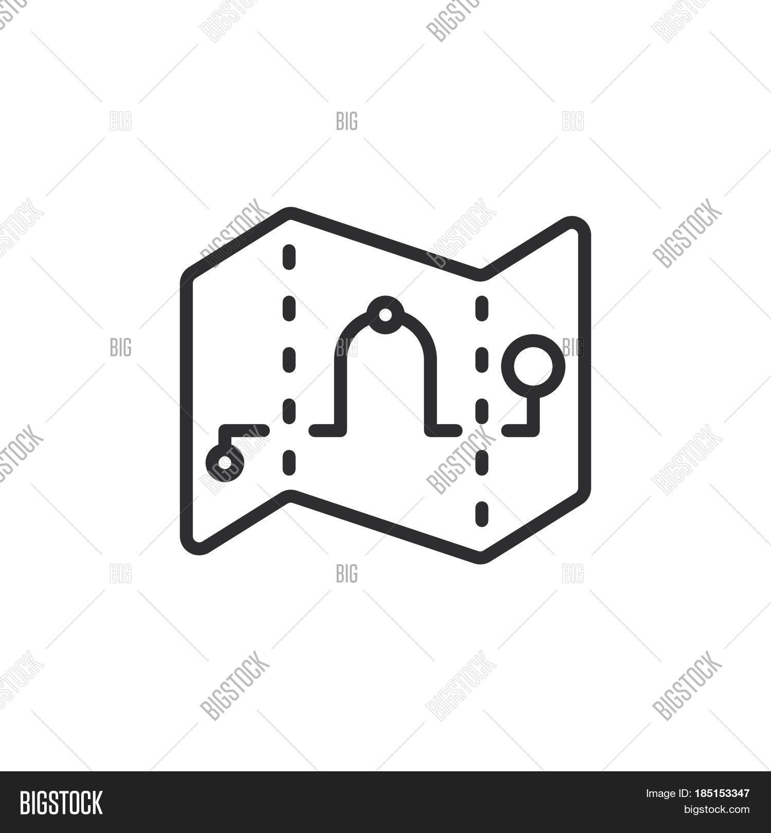 Map Waypoints Outline Vector & Photo (Free Trial) | Bigstock