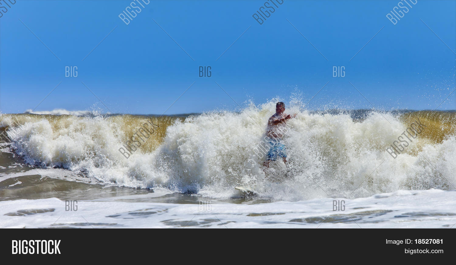 Surfer Getting Hit By Image & Photo (Free Trial) | Bigstock