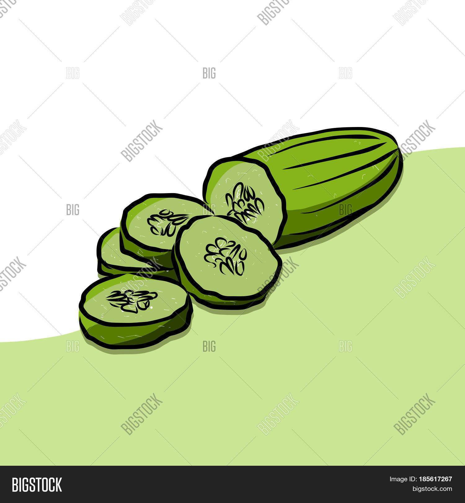 Colored Cuke Vector Vector & Photo (Free Trial) | Bigstock