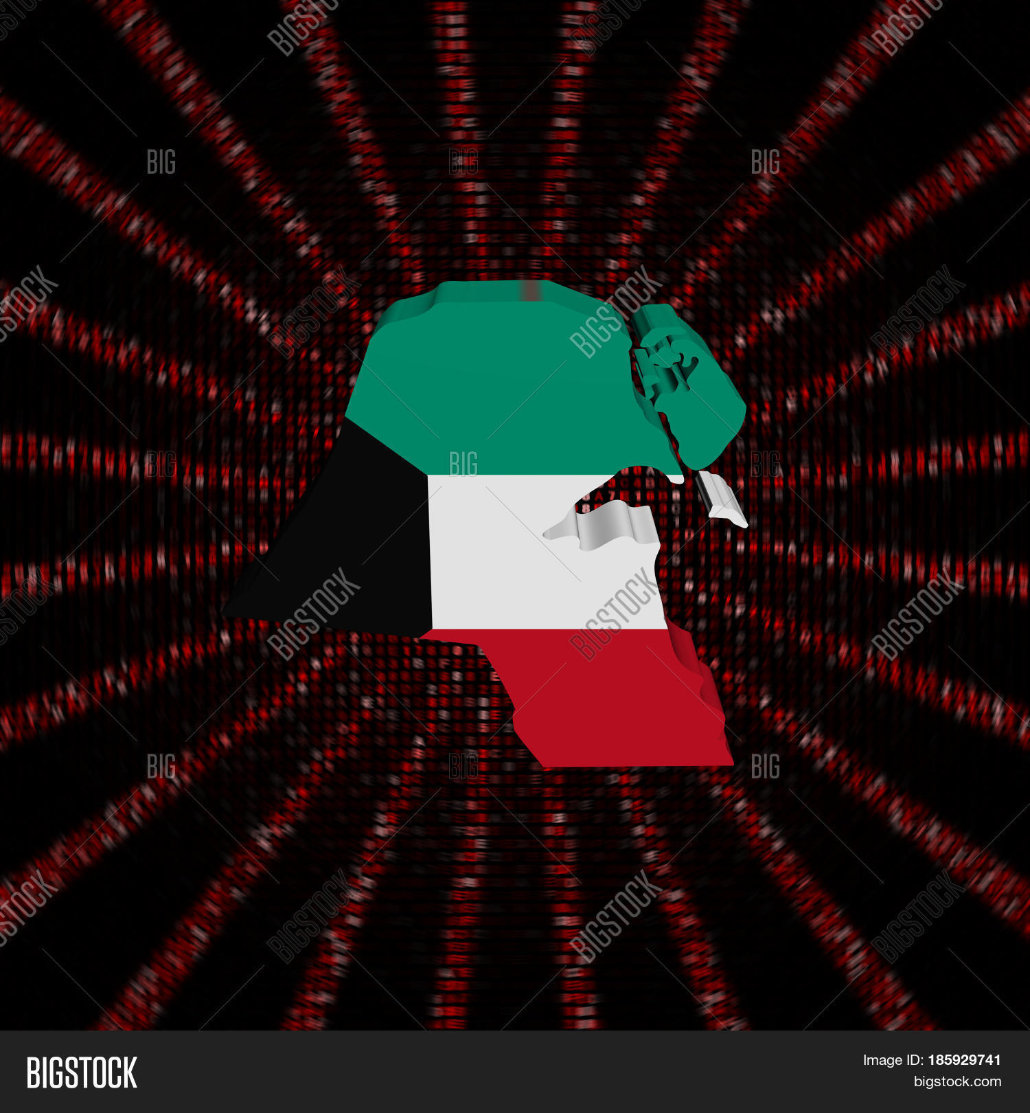 Kuwait Map Flag On Red Image & Photo (Free Trial) | Bigstock