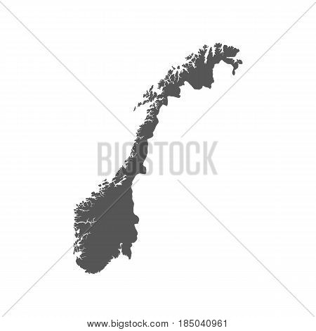 Norway Grey Map Vector & Photo (Free Trial) | Bigstock