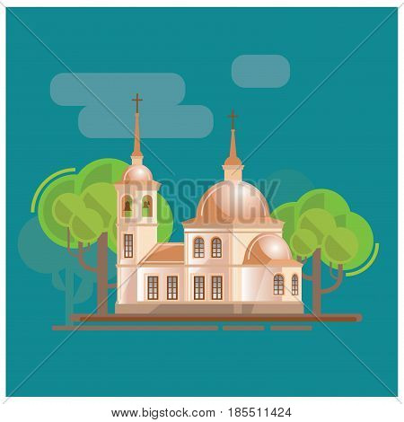 Church Trees Ladscape Vector & Photo (Free Trial) | Bigstock