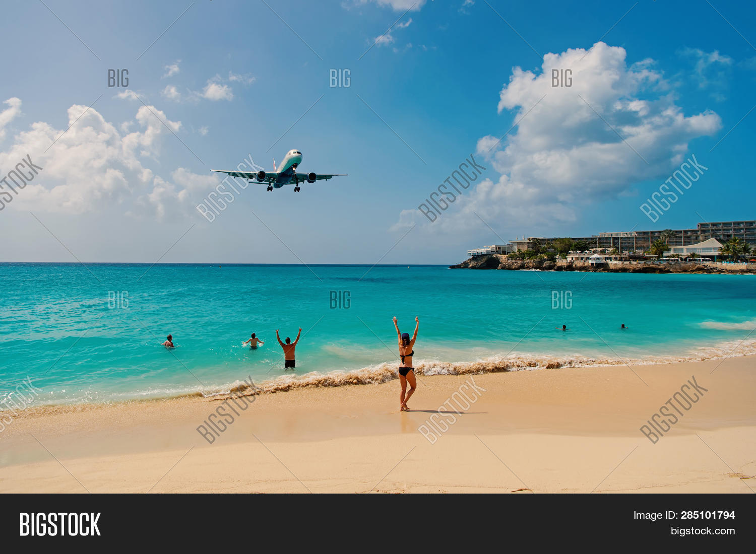 Plane Land Over People Image & Photo (Free Trial) | Bigstock