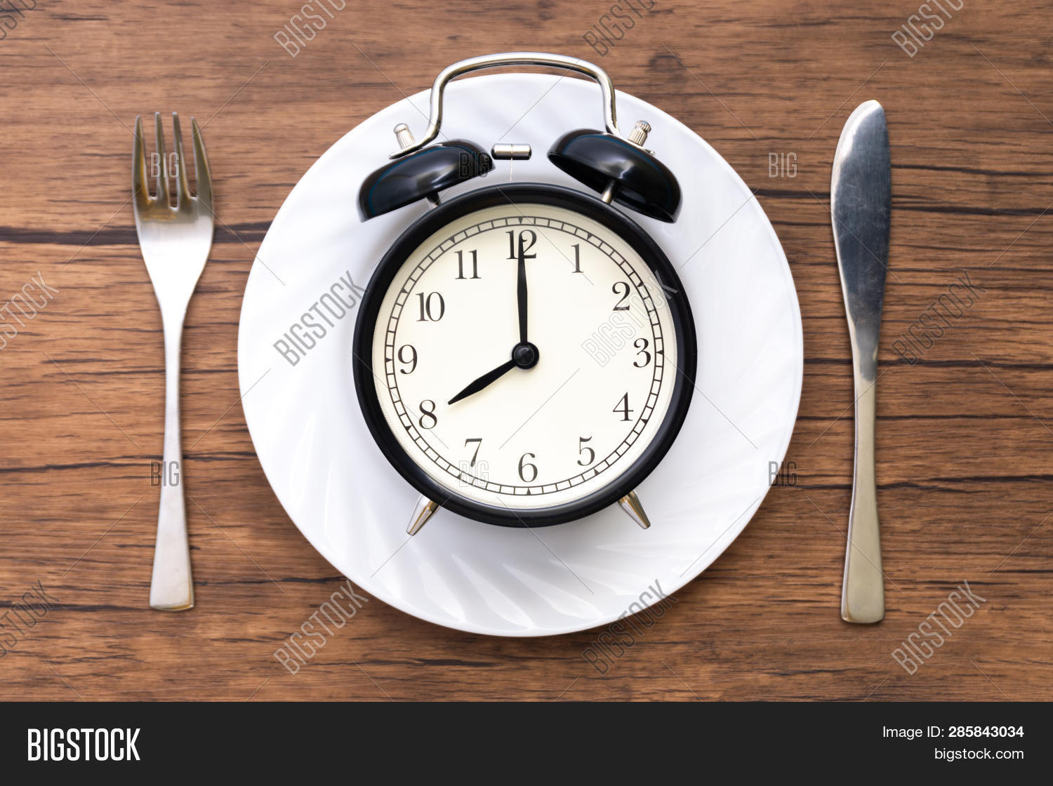 Alarm Clock Fork Knife Image & Photo (Free Trial) | Bigstock