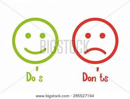 Dos Donts Signs Smile Vector & Photo (Free Trial) | Bigstock