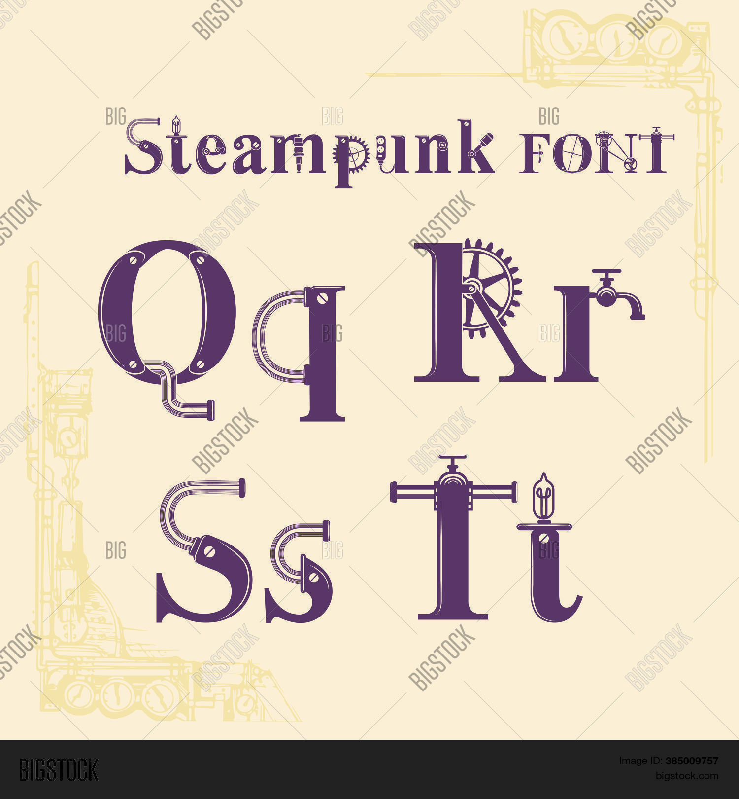 Alphabet Steampunk Vector & Photo (Free Trial) | Bigstock