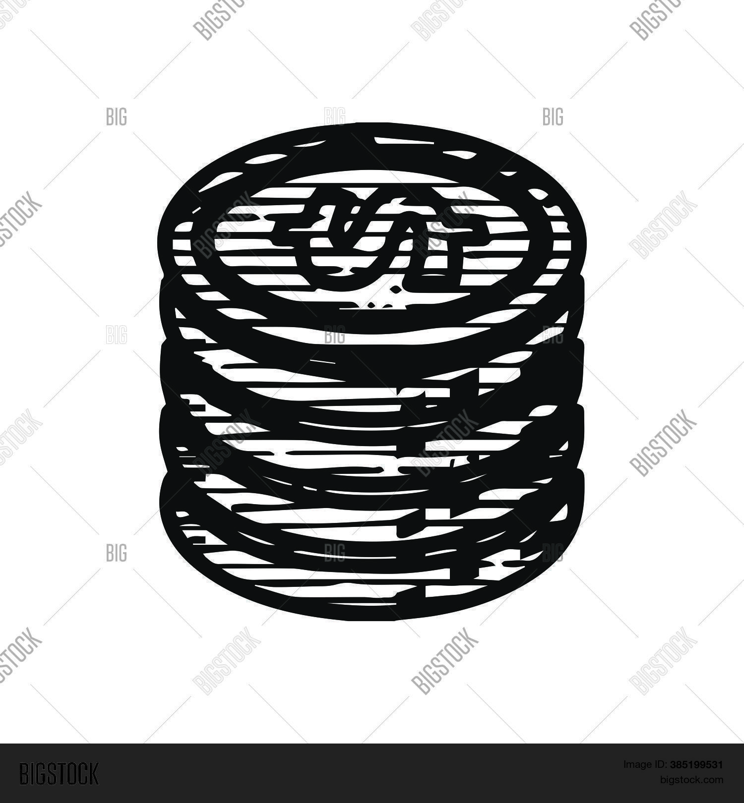Pile Dollar Coin Icon Vector & Photo (Free Trial) | Bigstock