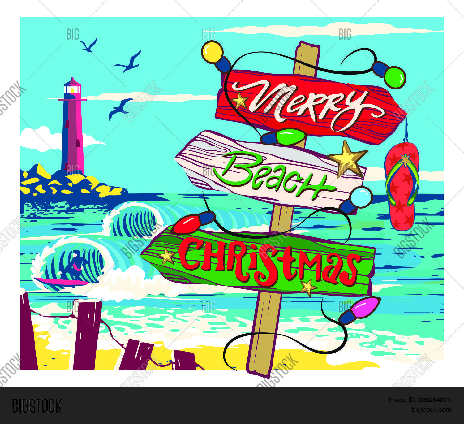 Christmas Signs Beach Vector & Photo (Free Trial) | Bigstock