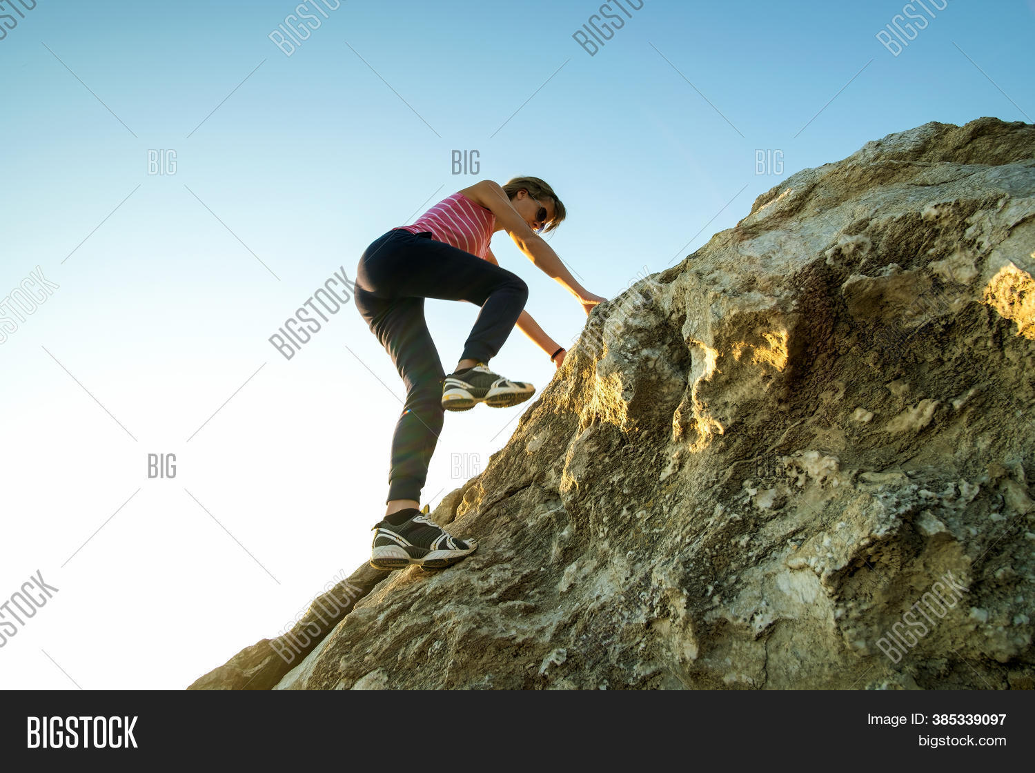 Woman Hiker Climbing Image & Photo (Free Trial) | Bigstock