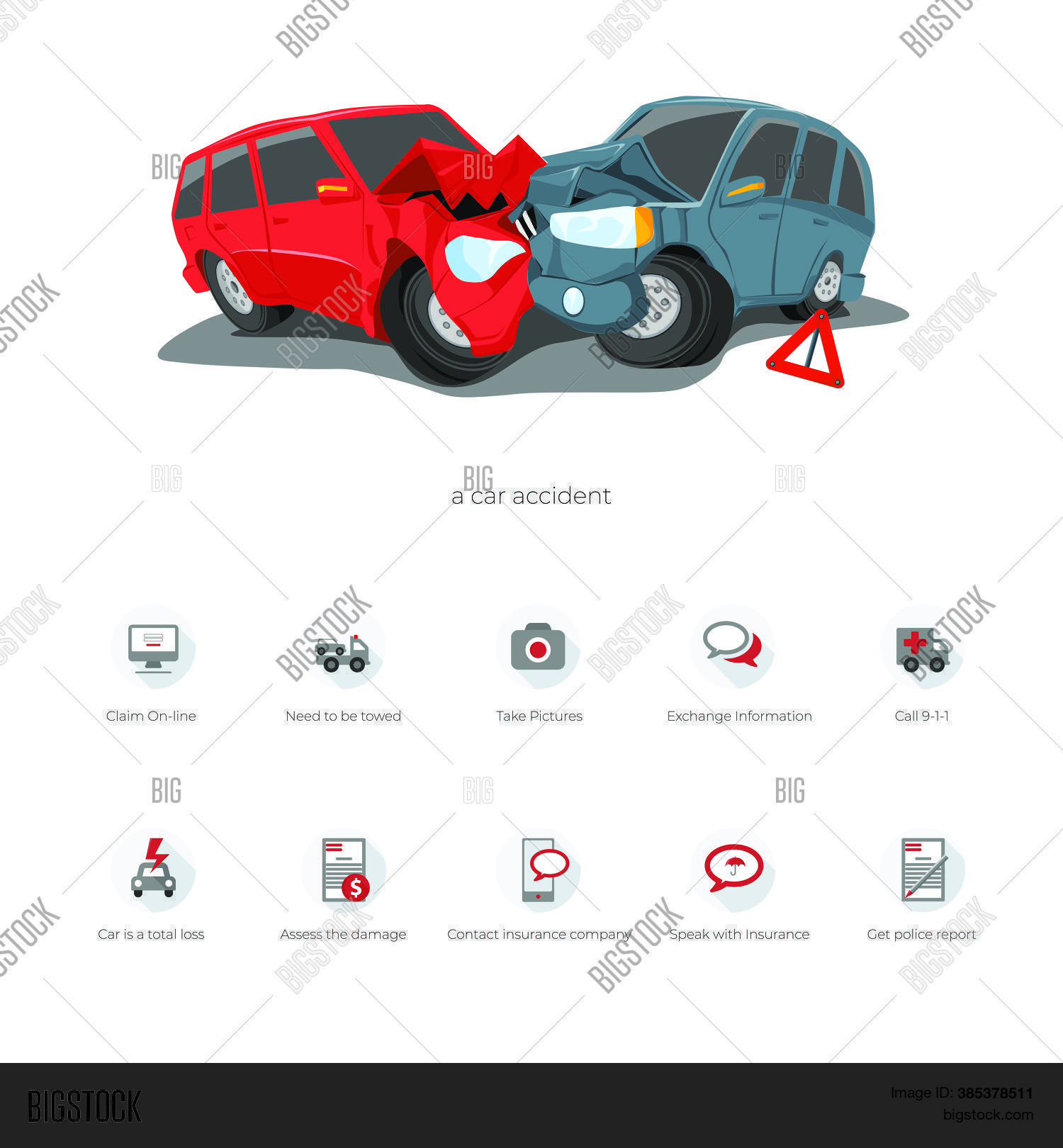 Car Accident. Icon Vector & Photo (Free Trial) | Bigstock