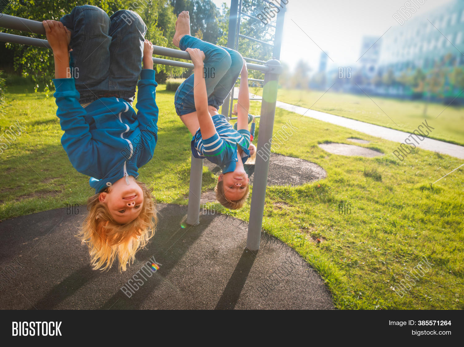 Happy Kids Upside Down Image & Photo (Free Trial) | Bigstock