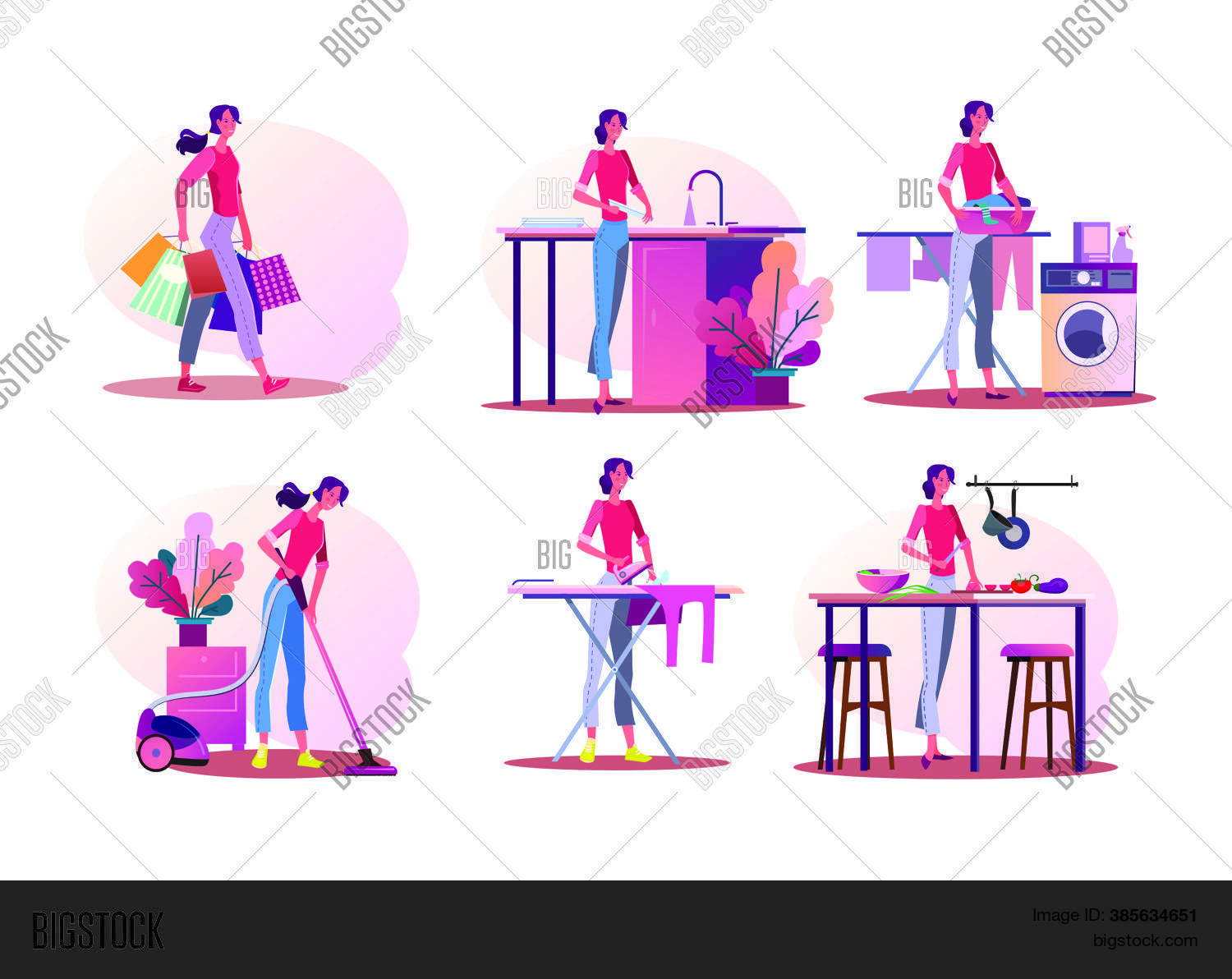 Housework Vector & Photo (Free Trial) | Bigstock