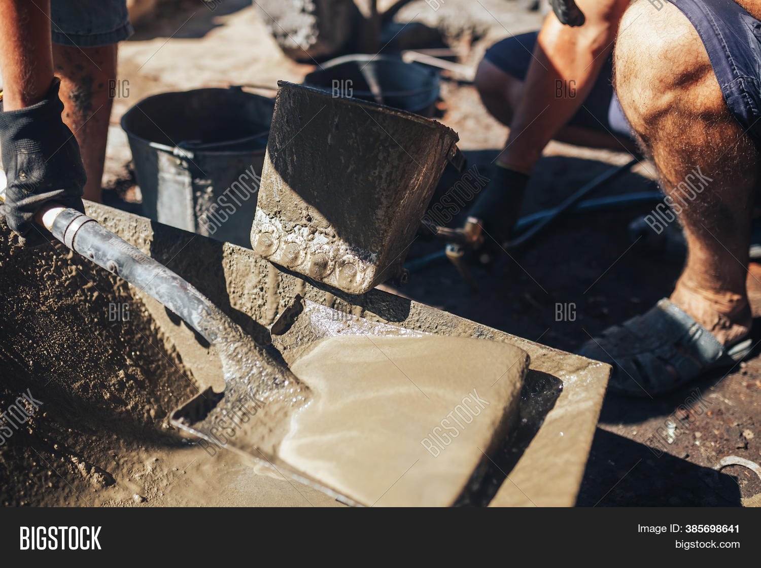 Workers Work Cement Image & Photo (Free Trial) | Bigstock