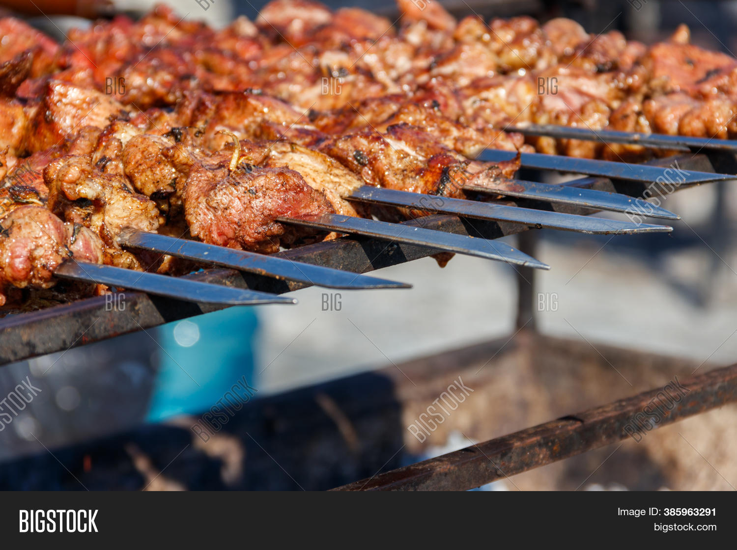 Grilled Kebab Cooking Image & Photo (Free Trial) | Bigstock