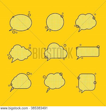 Vector Set Of Talk Bubbles, Geometric Shapes, Comics Style Design ...