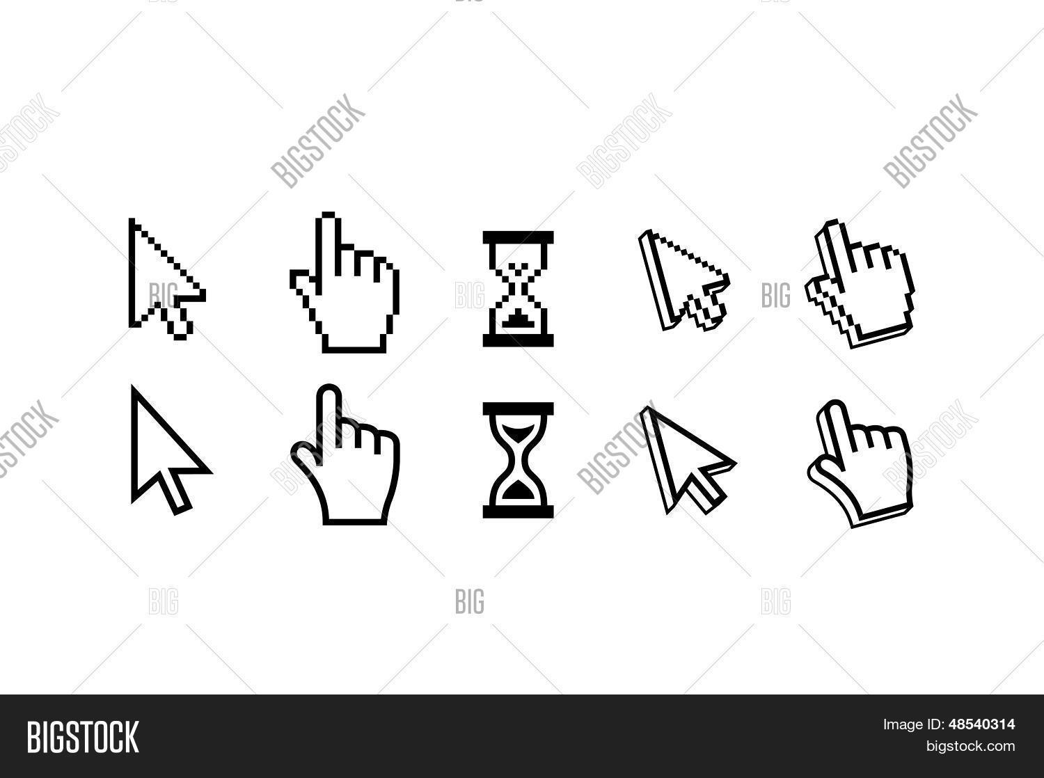 Pixel Mouse Cursors Vector & Photo (Free Trial) | Bigstock