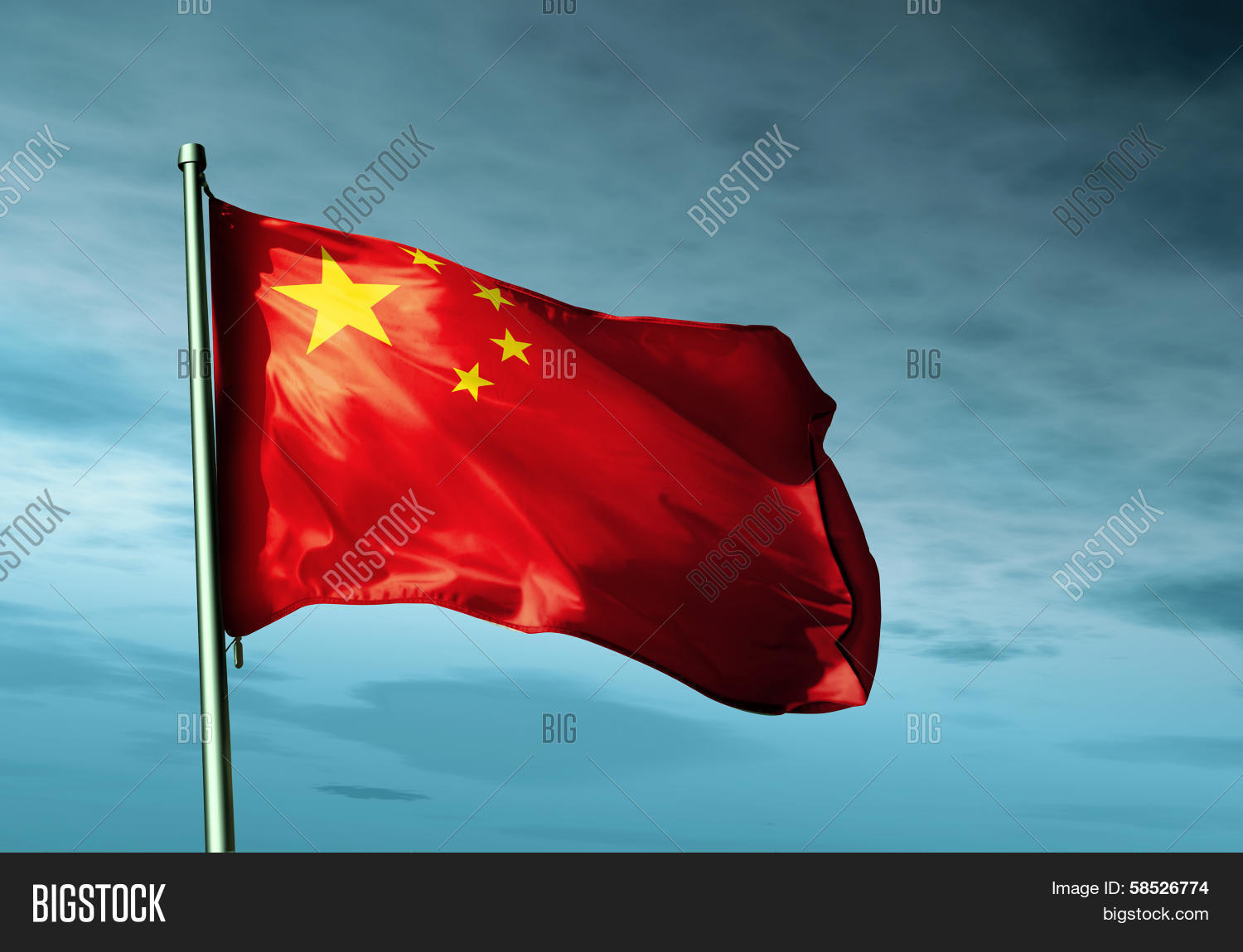 China Flag Waving On Image & Photo (Free Trial) | Bigstock