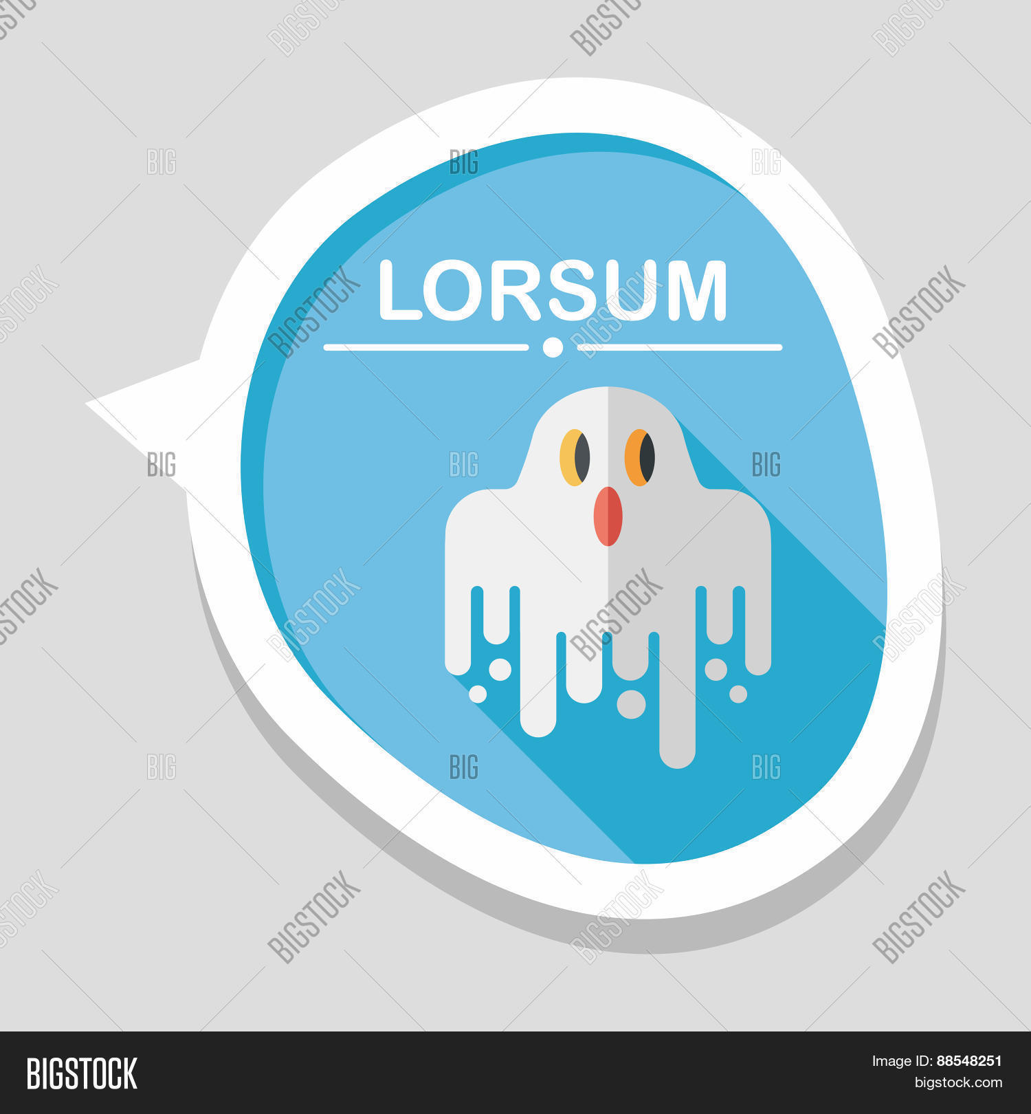 Ghost Flat Icon Long Vector & Photo (Free Trial) | Bigstock