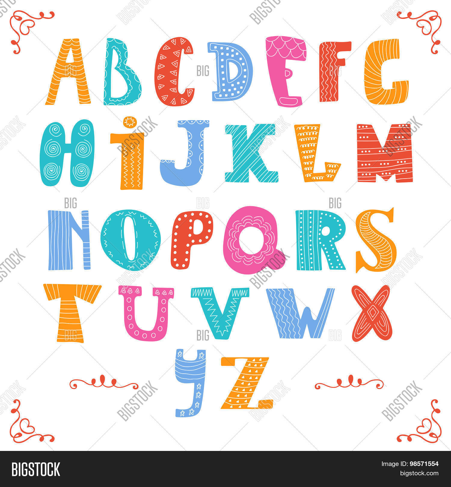 Cute Vector Alphabet Vector & Photo (Free Trial) | Bigstock