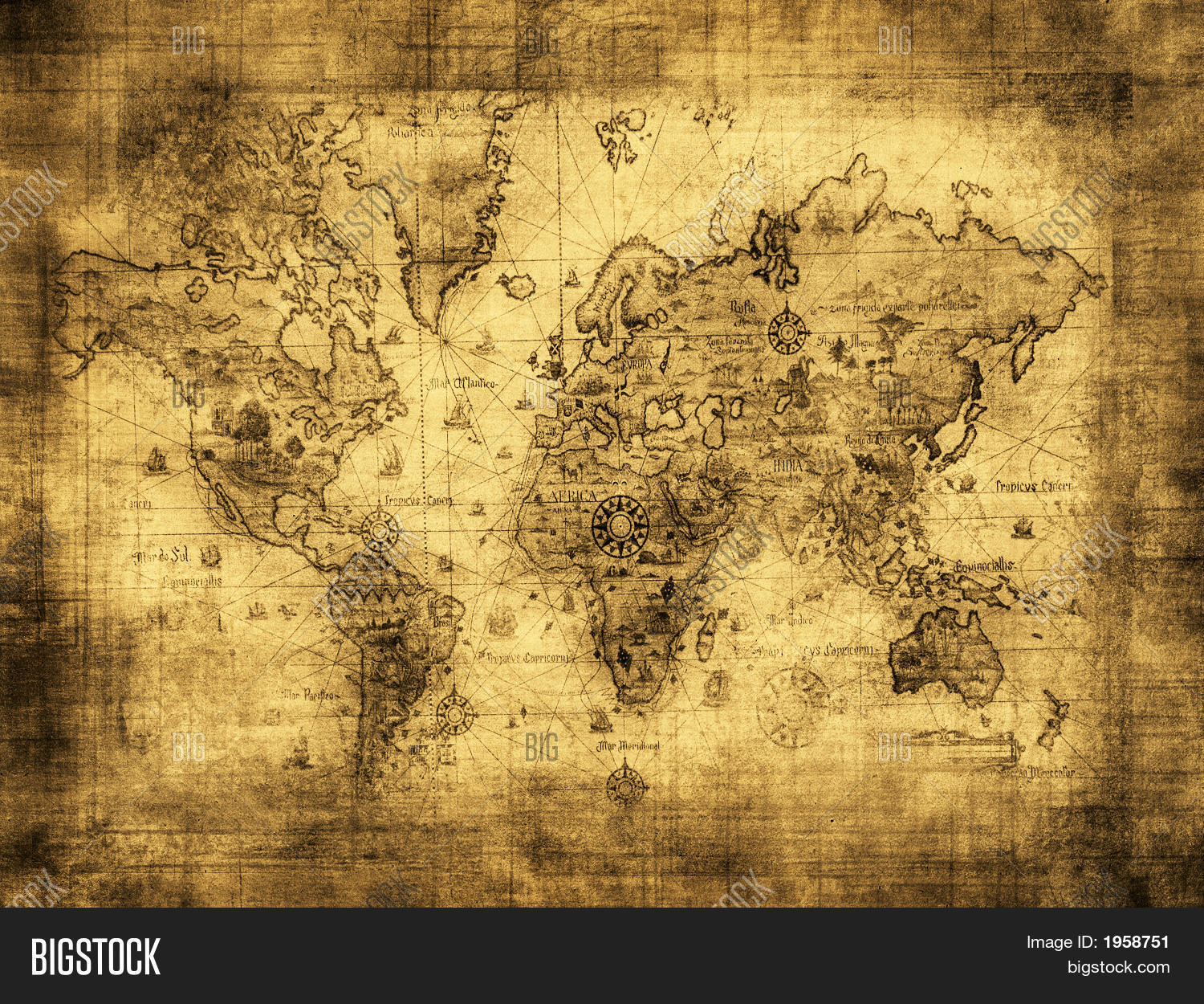 Ancient Map World Image & Photo (Free Trial) | Bigstock
