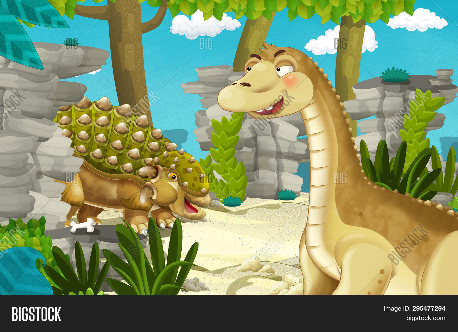 Cartoon Scene Dinosaur Image & Photo (Free Trial) | Bigstock