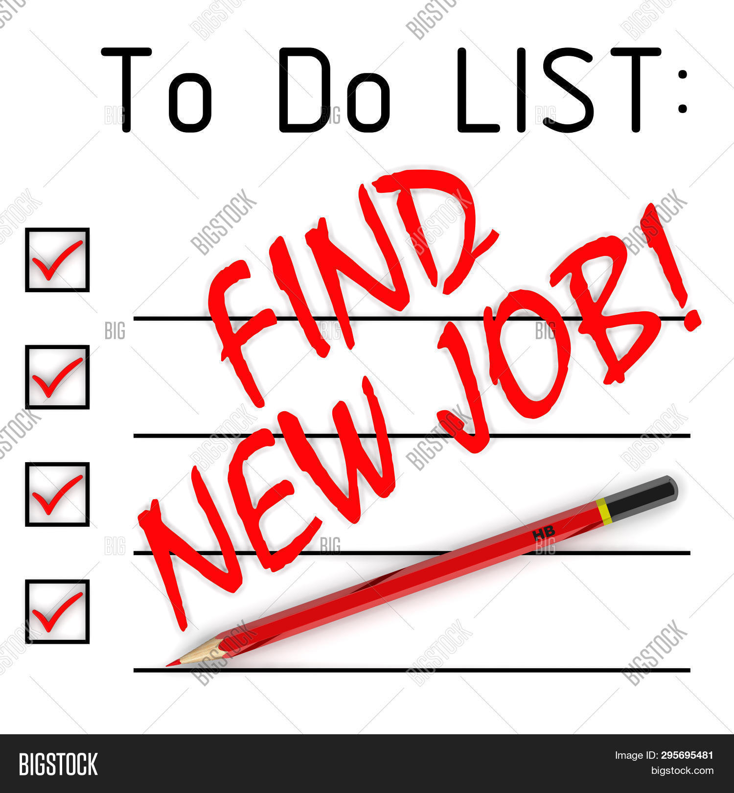 Find New Job! Do List Image & Photo (Free Trial) | Bigstock